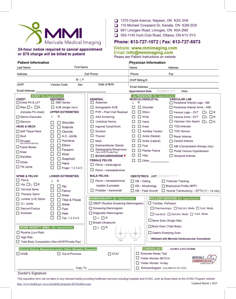 Requisitions - MMI Merivale Medical Imaging